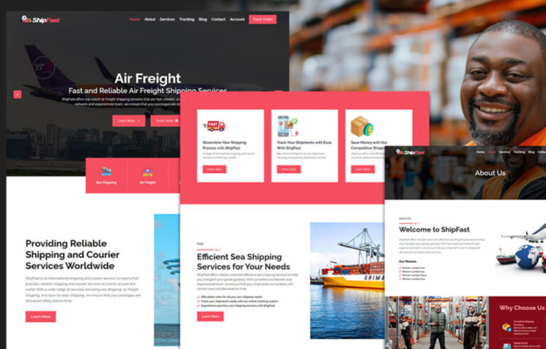 ShipFast - Shipping Company Website | Template Selar