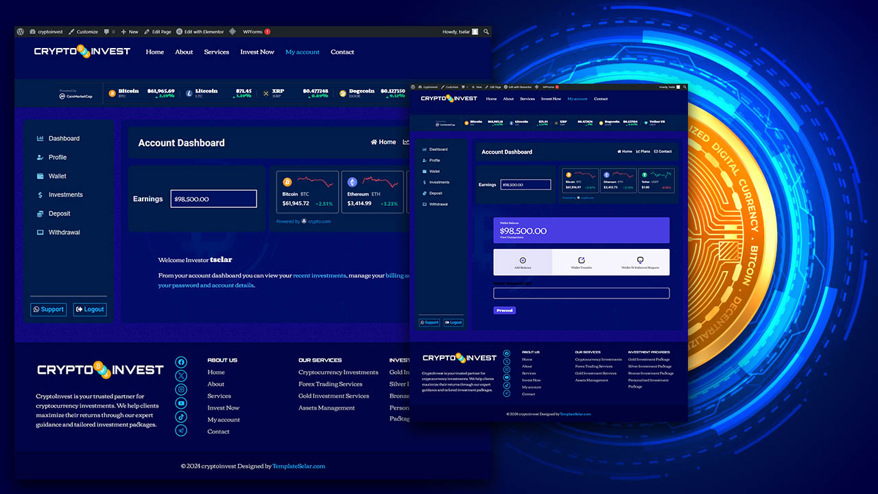 My Account Template | Template Selar