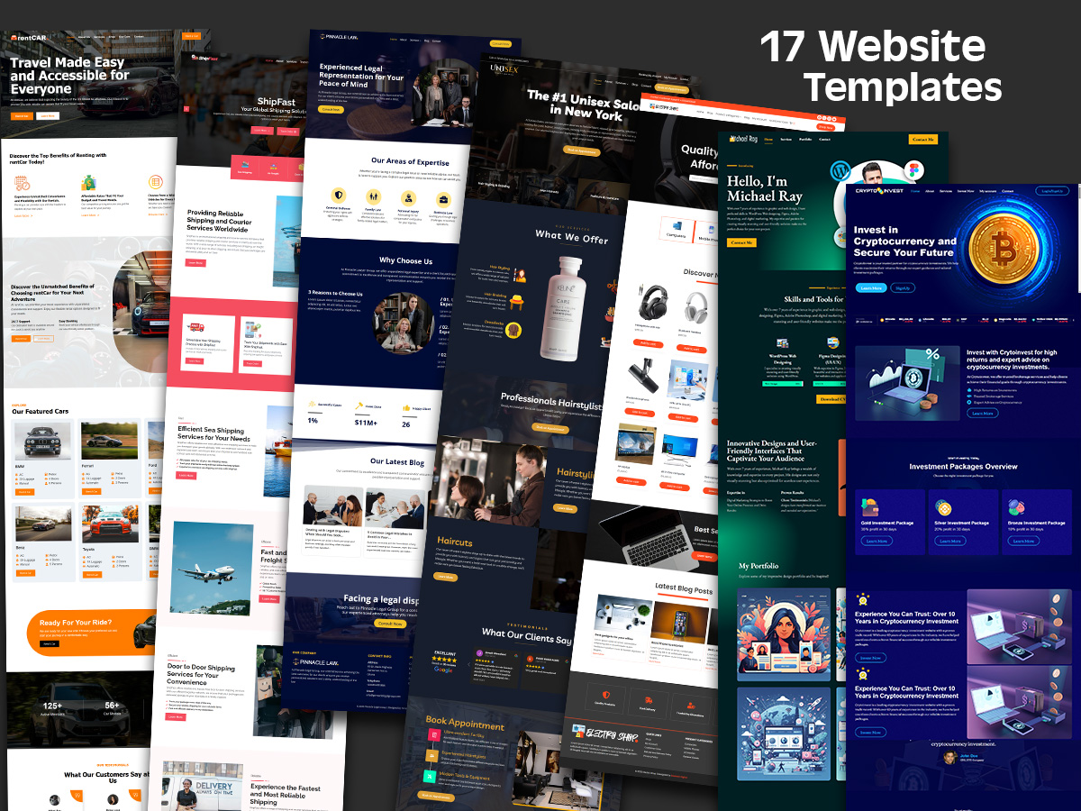 17 WordPress Website Template Bundle (Get on Selar.com) | Template Selar