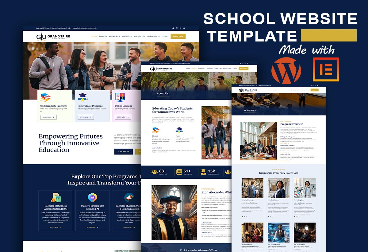 University Website Single Pages Templates | Template Selar