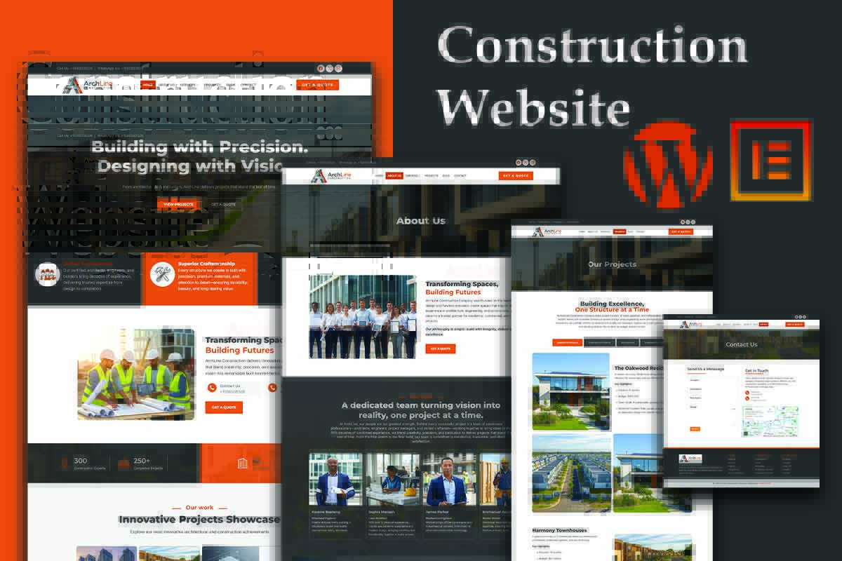 ArchLine Construction – Elementor Website Template | Template Selar